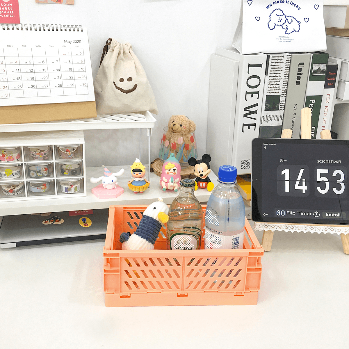 Collapsible and Stackable Storage Crate, Craft Organiser Box, Fun ...