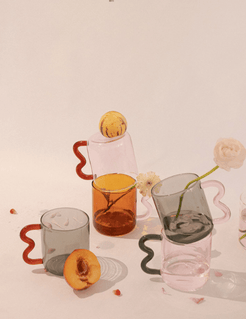 Wriggle Wavy Handle Glass Mug - Rumi Living
